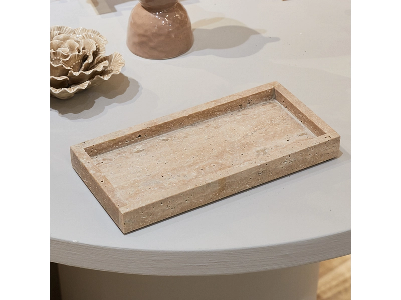 Plateau décoratif en pierre RAZAN Beige - Conforama CH