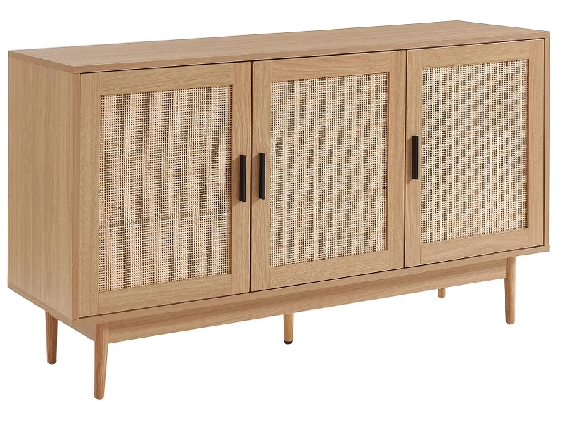 Sideboard AMANA 3 Türen 39.5x133x75cm eiche rattan - Conforama CH