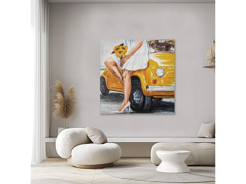 Toile peinte à l'huile ESMA 1 pièce multicolore 80x80x3.5cm - Conforama CH