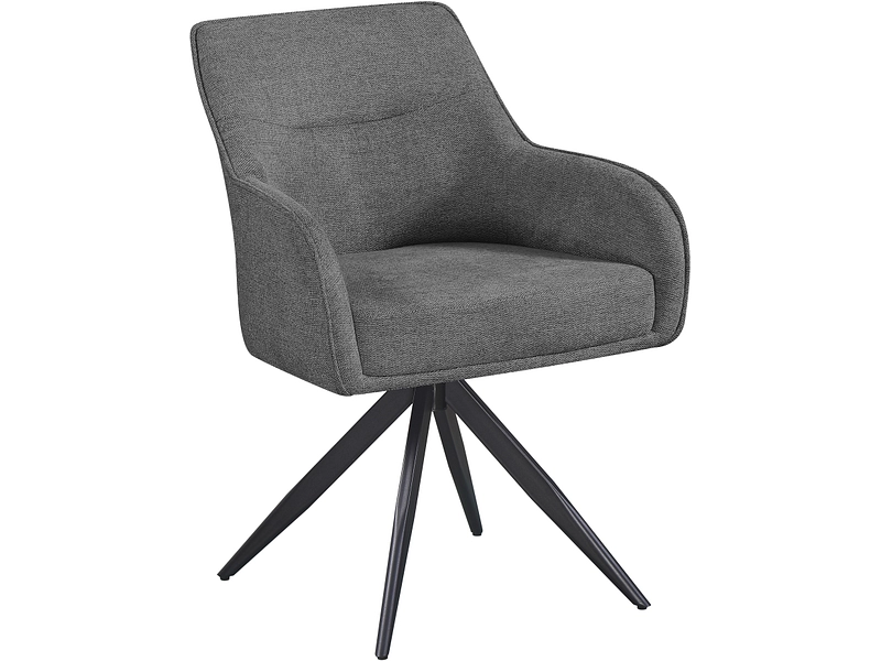 Chaise KING tissu anthracite Assise pivotante - Conforama CH