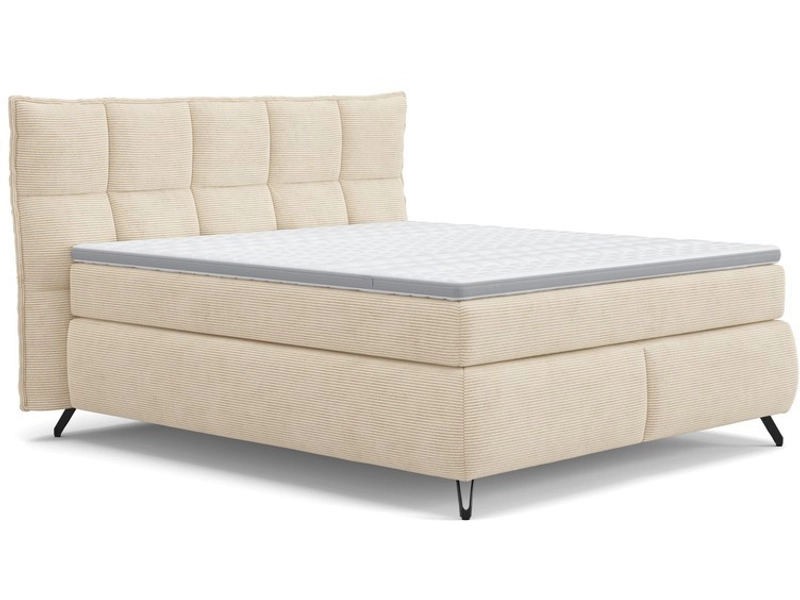 Boxspringbett SWISS HOME STYLE AGATA beige 160x200cm halbfest ...