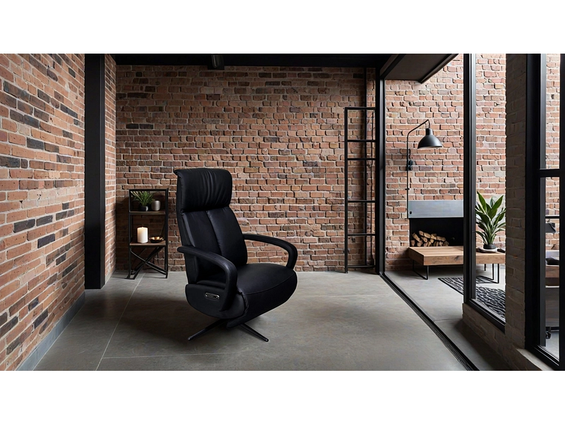 Fauteuil relax NOAH Cuir véritable noir - Conforama CH