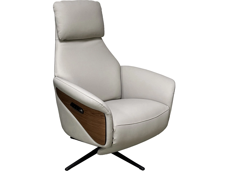 Relaxsessel RUBY Echtleder grau - Conforama CH