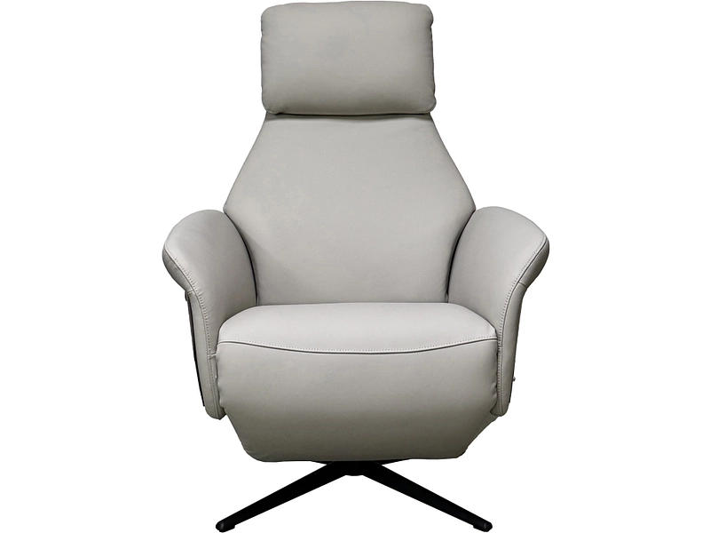 Fauteuil relax RUBY Cuir véritable gris - Conforama CH