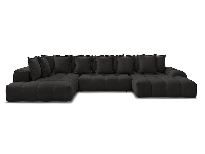 Wohnlandschaft BOBOCHIC EVEREST Stoff mit Textur schwarz - Conforama CH