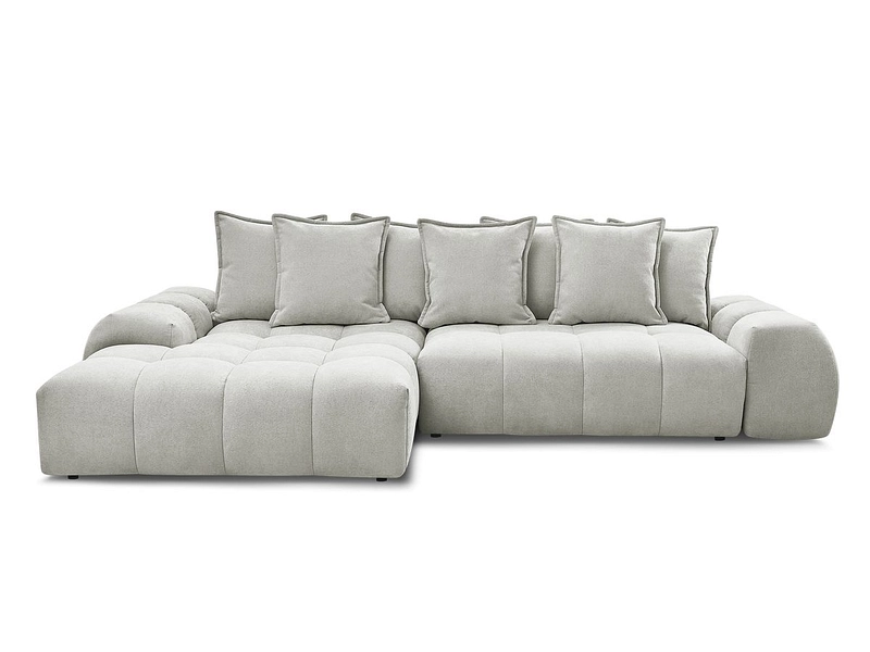 Ecksofa BOBOCHIC EVEREST Stoff mit Textur hellgrau - Conforama CH