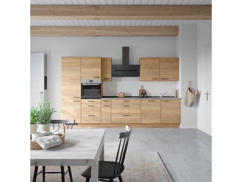 Cucina completa con elettrodomestici MODUSET STRUCTURA PREMIUM Rovere ...
