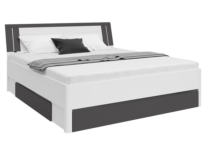 Lit SATURN 180x200cm décor blanc alpin - Conforama CH