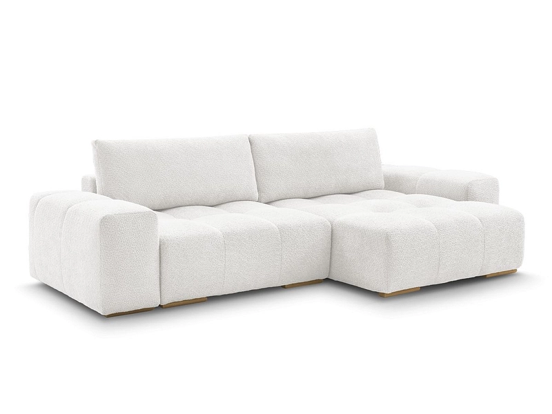 Ecksofa BOBOCHIC ANAKIN Boucle-Stoff weiss - Conforama CH